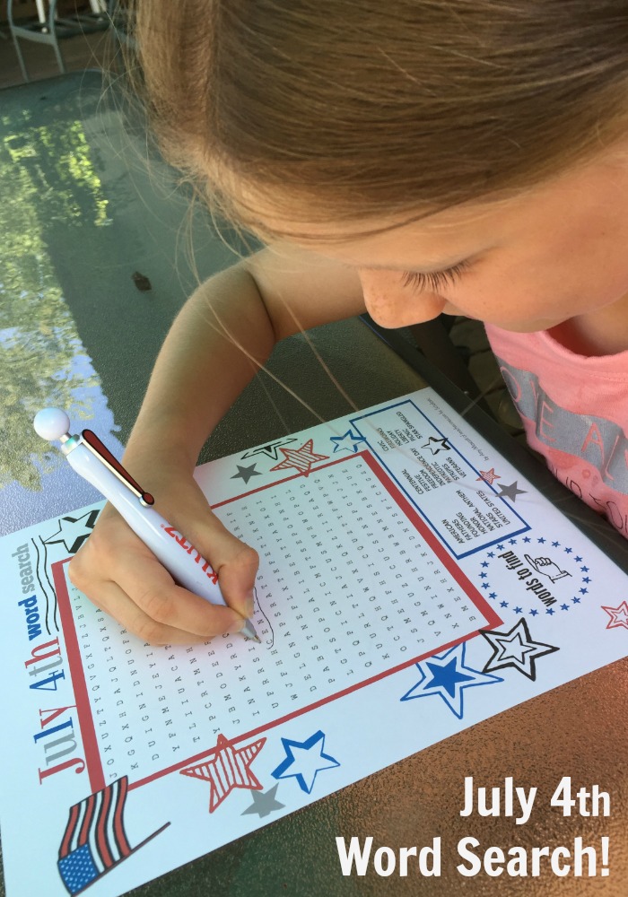 Superstar Celebration July 4th Word Search Printable