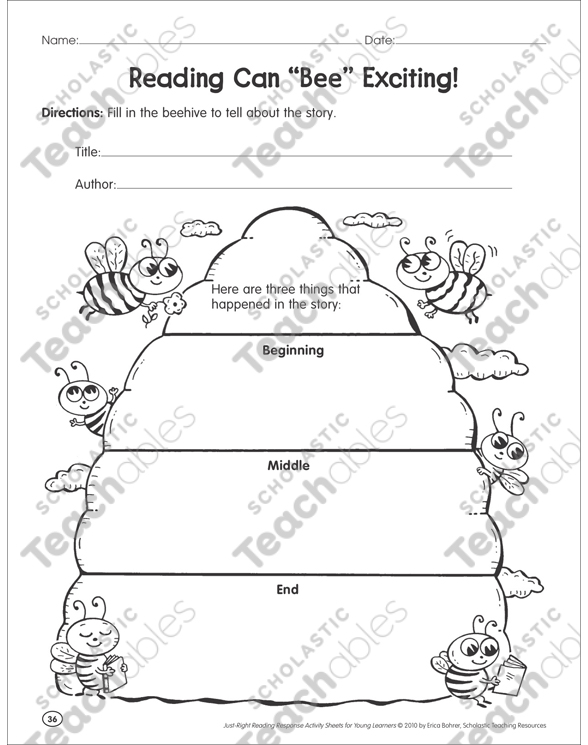 Reading Can Bee" Exciting: Reading Response Graphic Organizer" by