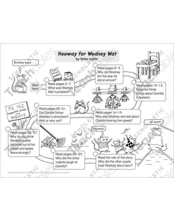 Hooway for Wodney Wat by Helen Lester: Reading Response Road Map by