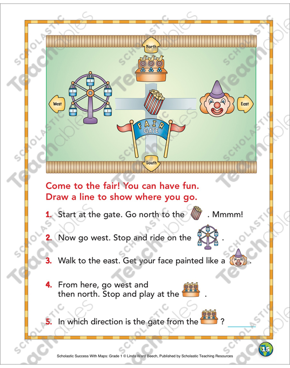 Using Directions: Grade 1 Map Skills by