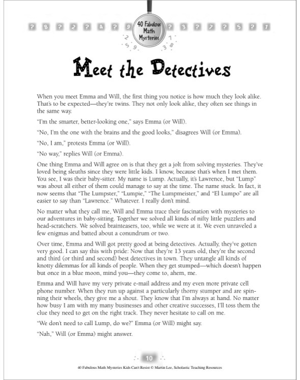 40 Fabulous Math Mysteries Kids Can't Resist by Martin Lee;Marcia Miller