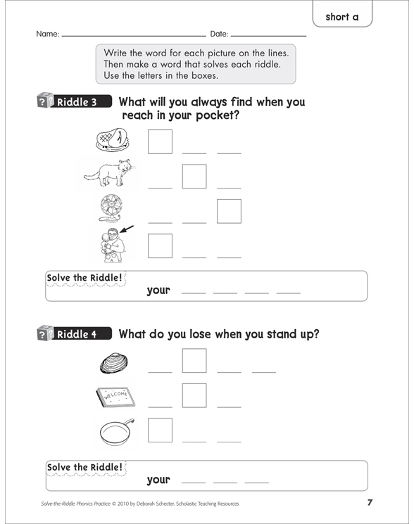 Solve-the-Riddle Phonics Practice by Deborah Schecter
