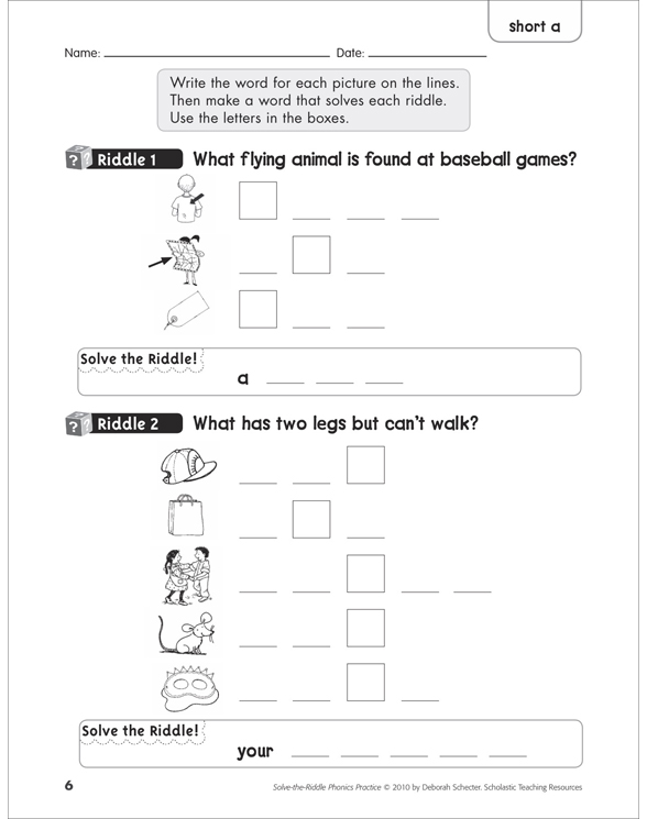 Solve-the-Riddle Phonics Practice by Deborah Schecter