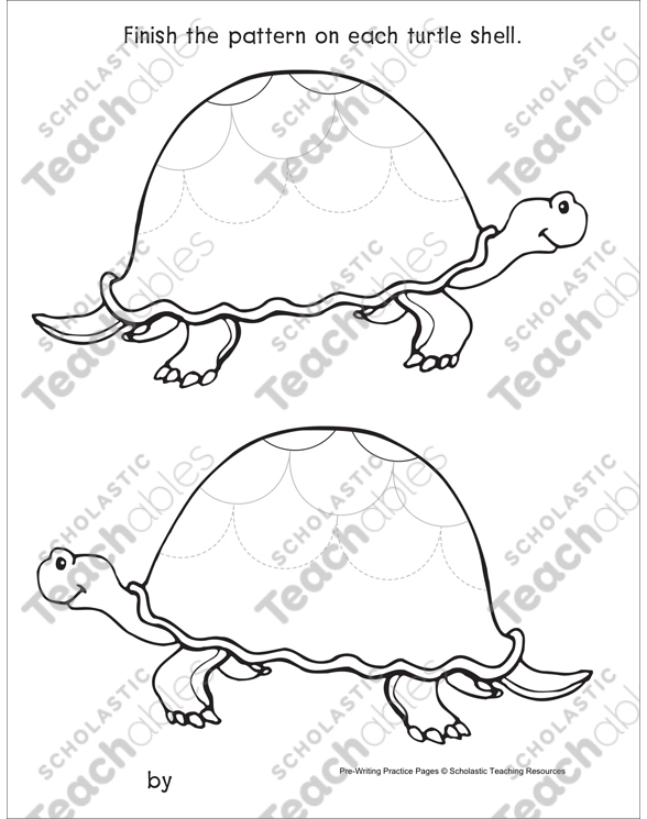 Curves and Spirals on Turtle Shells: Pre-Writing Practice Page: Pre ...