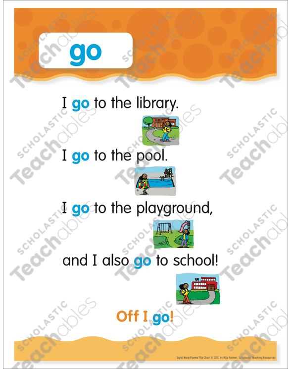 Sight Word - Go: Sight Word Poem and Word Cards by