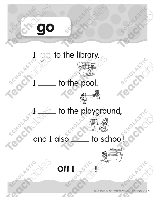 Sight Word - Go: Sight Word Poem and Word Cards by