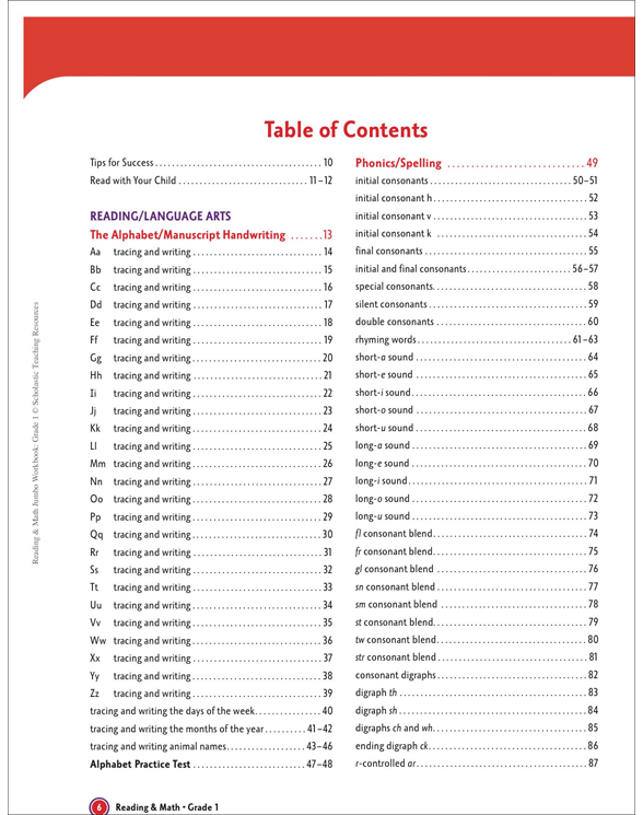 Reading & Math Jumbo Workbook: Grade 1 by Virginia Dooley