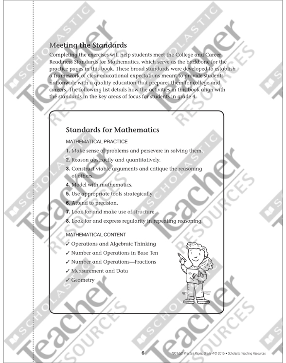 100 Math Practice Pages: Grade 4 by