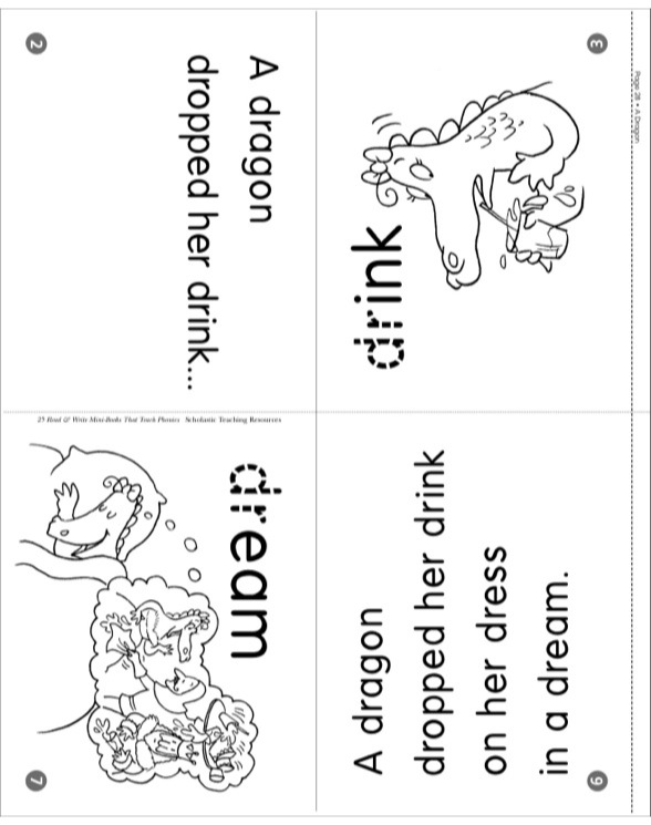 Phonics Story: A Dragon (Initial consonant blend dr) Phonics Mini-Book by