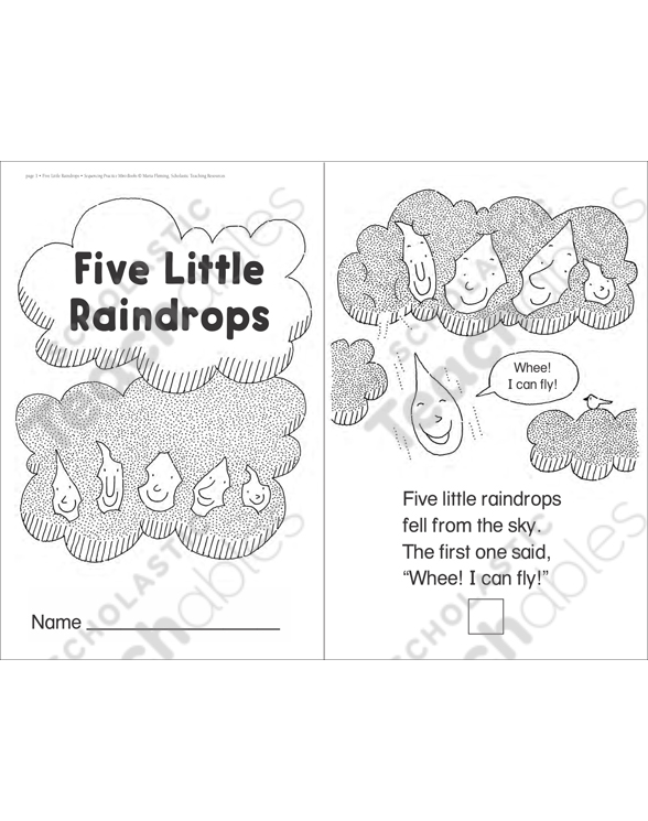 Five Little Raindrops (Spring): Sequencing Mini-Book by