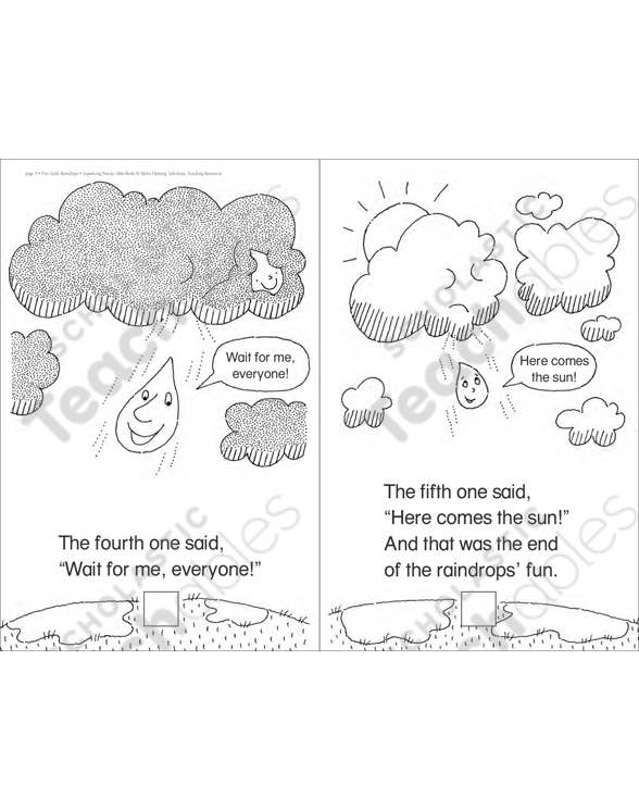 Five Little Raindrops (Spring): Sequencing Mini-Book by