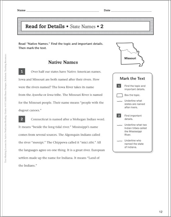 Text-Marking Lessons for Active Nonfiction Reading: Grades 4-8 by ...