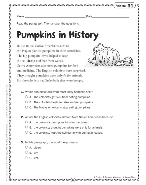 Pumpkins in History: Grade 2 Close Reading Passage by