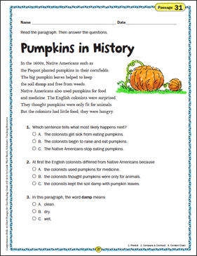 Pumpkins in History: Grade 2 Close Reading Passage by