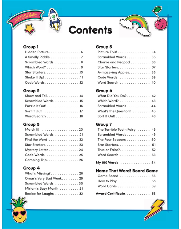 100 Words for Kids to Read in First Grade Workbook by