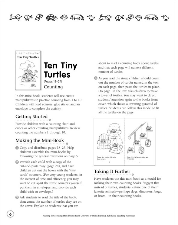 Ten Tiny Turtles: Mini-Book by