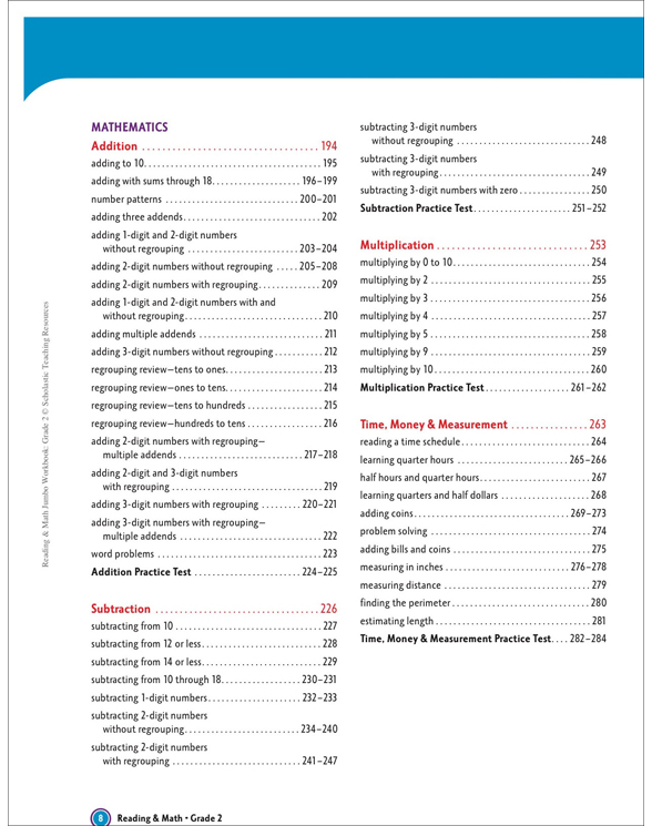 Reading & Math Jumbo Workbook: Grade 2 by John N. Mangieri;Cathy ...