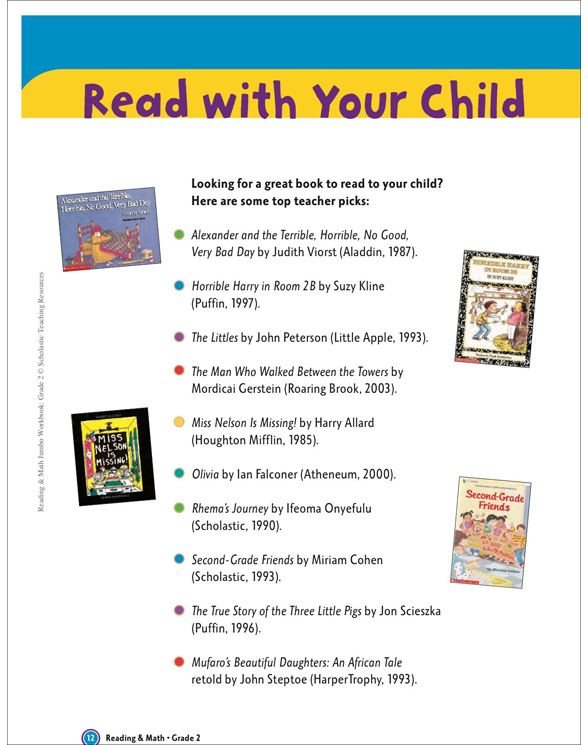 Reading & Math Jumbo Workbook: Grade 2 by John N. Mangieri;Cathy ...