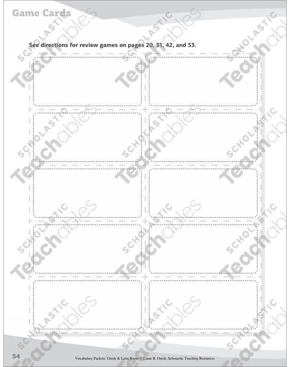 Greek & Latin Roots: Vocabulary Packet by