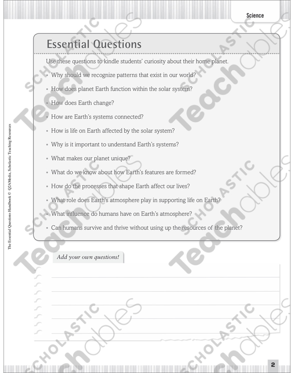 Essential Questions for Science: Planet Earth by