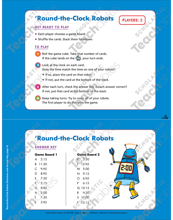 File-Folder Game - Time: Round-the-Clock Robots (time to 15 minutes) by