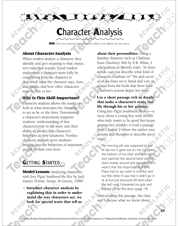 Character Analysis: Leveled Graphic Organizers for Differentiated ...