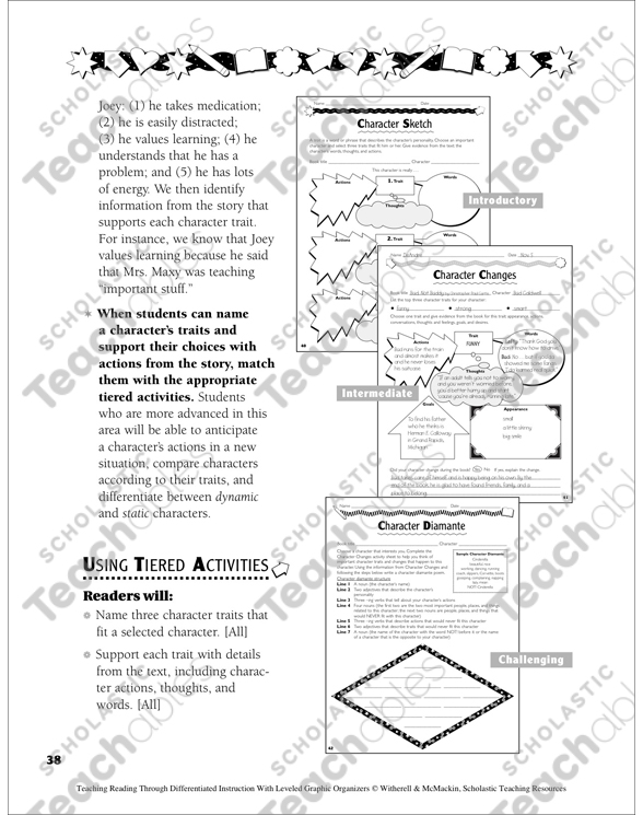 Character Analysis: Leveled Graphic Organizers for Differentiated ...