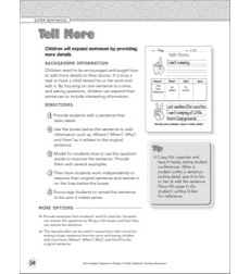 Graphic Organizer: Super Sentences (Tell More) by
