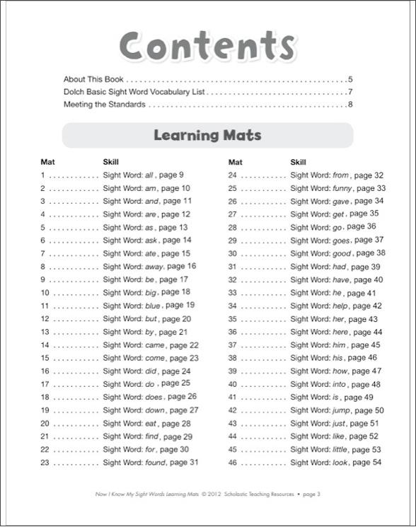 Now I Know My Sight Words Learning Mats by Lucia Kemp Henry