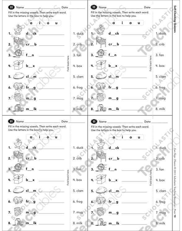 Short Vowels (a, i, o, u): Fun-Flaps Phonics Manipulative by