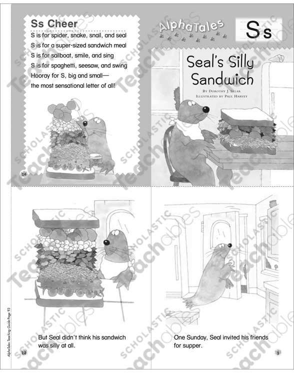 Alpha Tales: Seal's Silly Sandwich (Letter S): Alpha Tales Mini-Book by