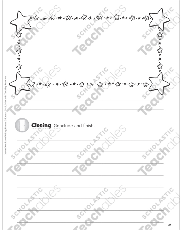 Biography Report: Instant Nonfiction Writing Frame by