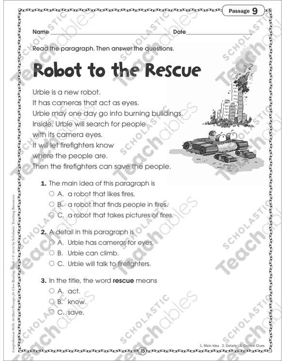 Robot to the Rescue: Grade 1 Close Reading Passage by