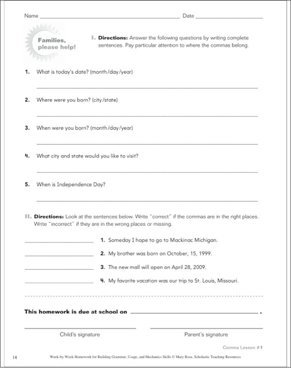 Week-by-Week Homework for Building Grammar, Usage and Mechanics Skills ...