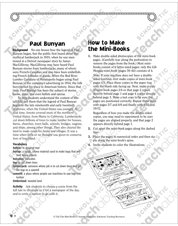 Tall Tales: Paul Bunyan: Tall Tale Mini-Book by