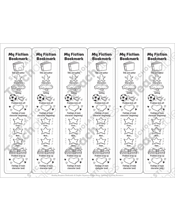 Retell a Story: Reading Response Bookmark & Graphic Organizer by