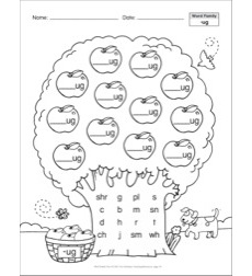 Short Vowel (-ug): Word Family Tree by