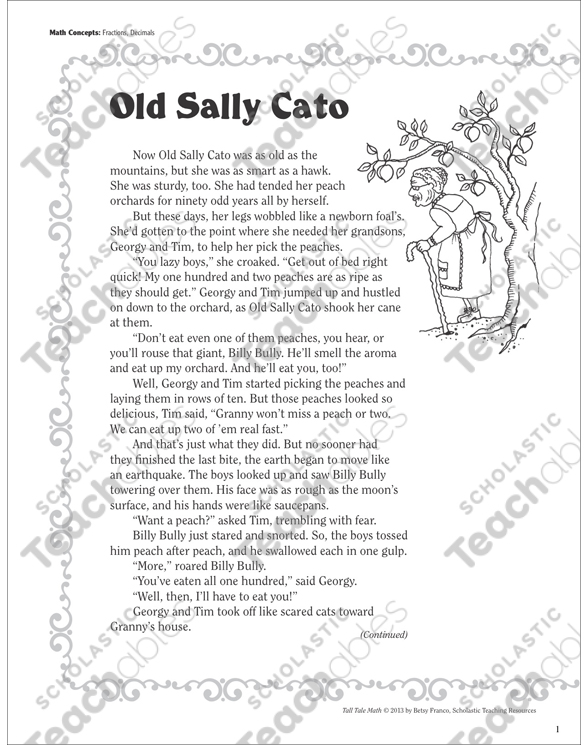 Old Sally Cato (Fractions, Decimals): Tall Tale Math by