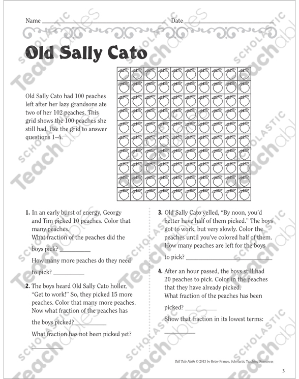 Old Sally Cato (Fractions, Decimals): Tall Tale Math by