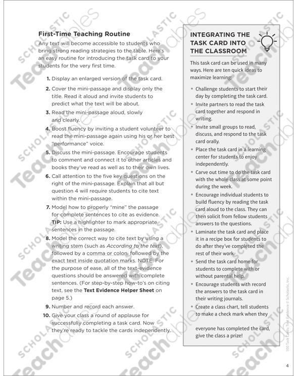 The Remarkable Rosa Parks: Text Evidence Task Card by
