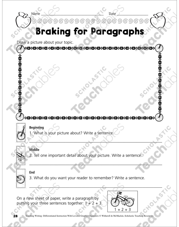 Writing a Paragraph (Building Blocks of Writing): Leveled Graphic ...