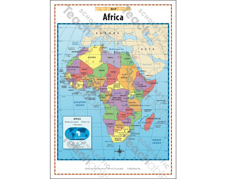 Africa (Reading a Political Map): Map Skills - Grades 4-8 by