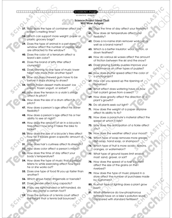 200 Science Project Ideas That Will Wow Judges! Science Fair Success ...