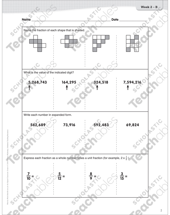 Math Review: Fractions, Place Value, Expanded Form, Unit Fractions by