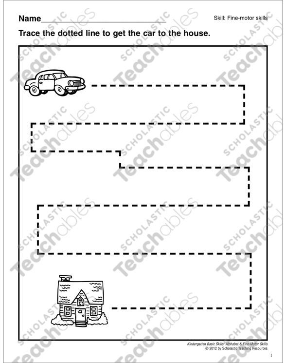 Tracing Horizontal and Vertical Lines: Kindergarten Basic Skills (Fine ...