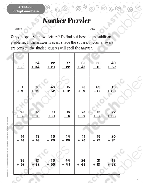 Adding 2 Digits Grade 2 Differentiation Pack by