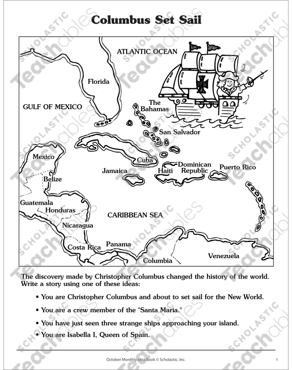 Christopher Columbus Discovery Map by