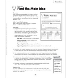 Find the Main Idea: Reading Response Bookmark & Graphic Organizer by