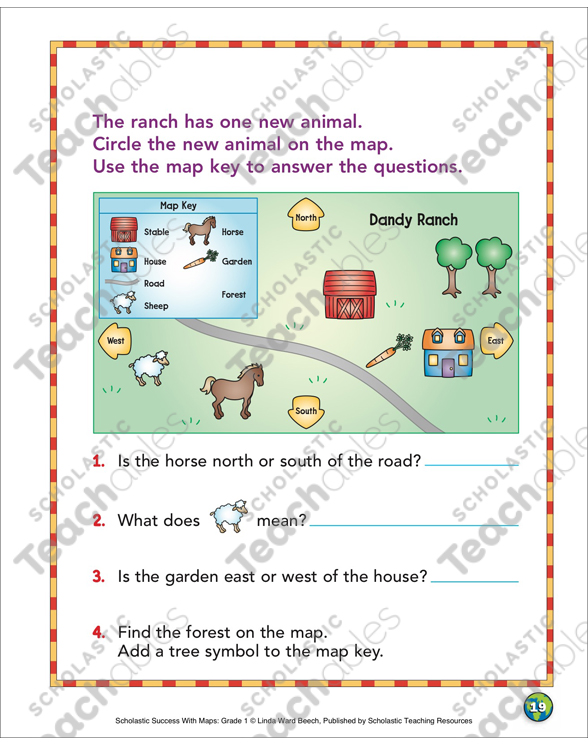 Symbols on Maps: Grade 1 Map Skills by