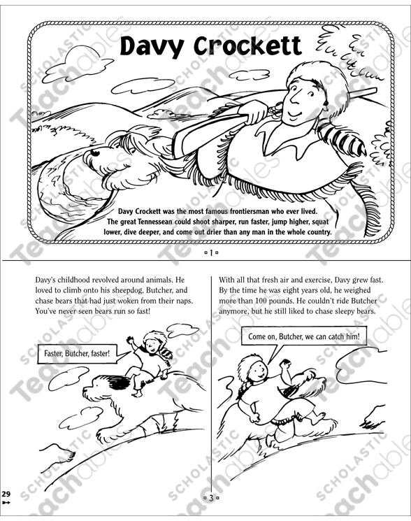 Tall Tales: Davy Crockett: Tall Tale Mini-Book by